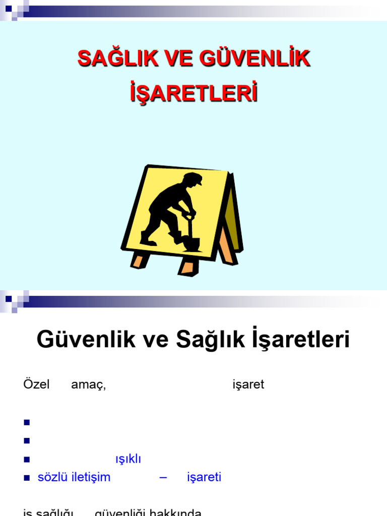 İsg 101 Ders 7-2-Sağlik Ve Güvenli̇k İşaretleri̇ | PDF
