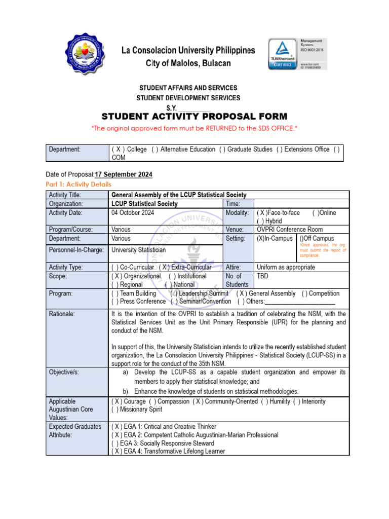 SAPF 002 - General Assembly | PDF