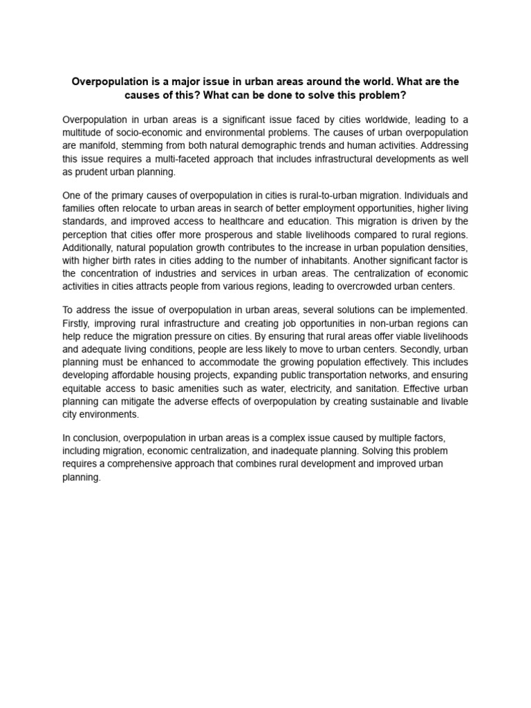 Overpopulation_Causes & Solutions | PDF