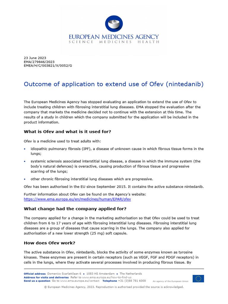 Outcome Application Extend Use Ofev Nintedanib - en | PDF | Medicine ...