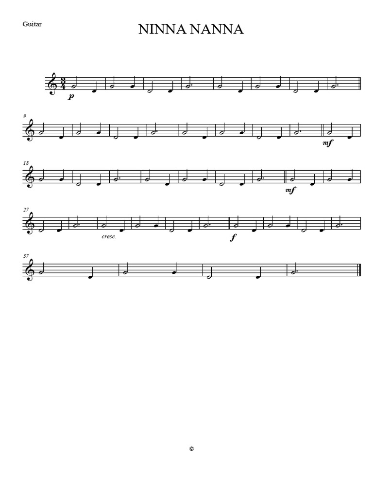 Ninna Nanna for Guitar | PDF