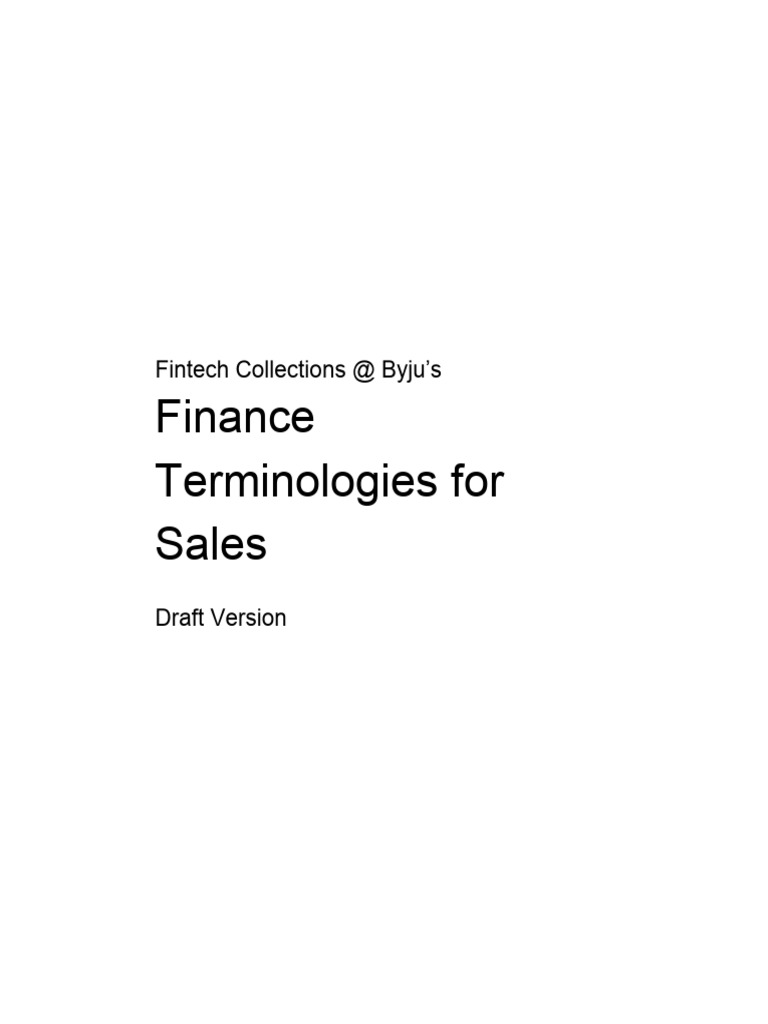 Finance Terminologies For Sales-1 | PDF | Loans | Credit Card