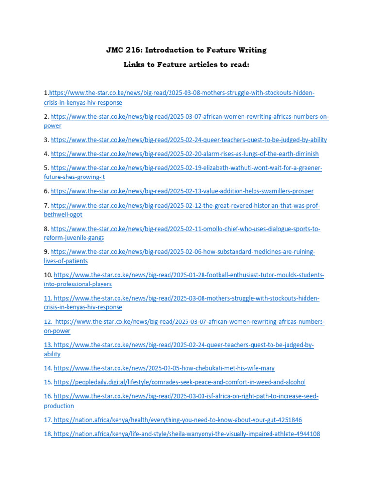 Feature Articles to Read | PDF