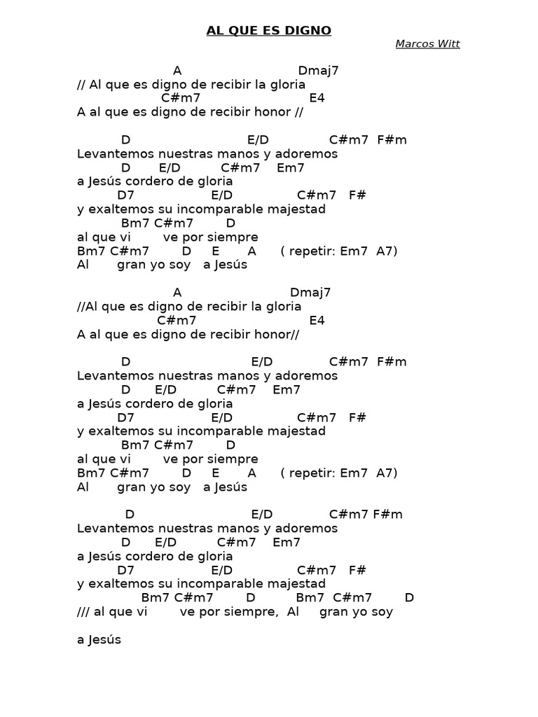 AL QUE ES DIGNO (ACORDES) | PDF