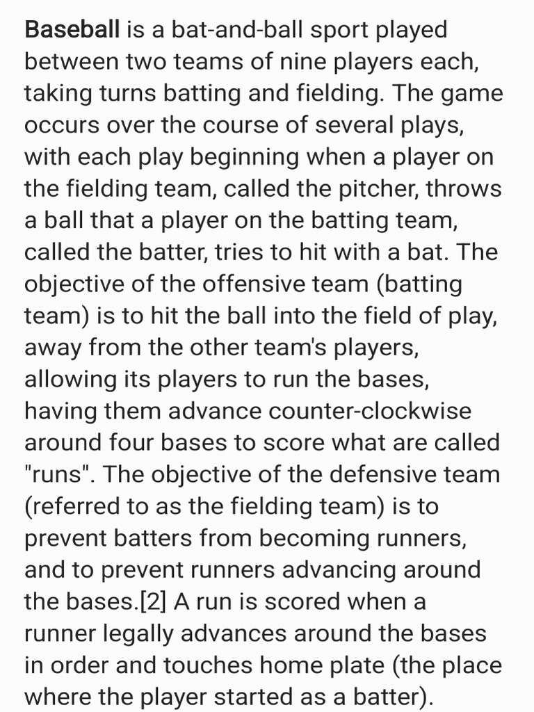 Baseball | PDF