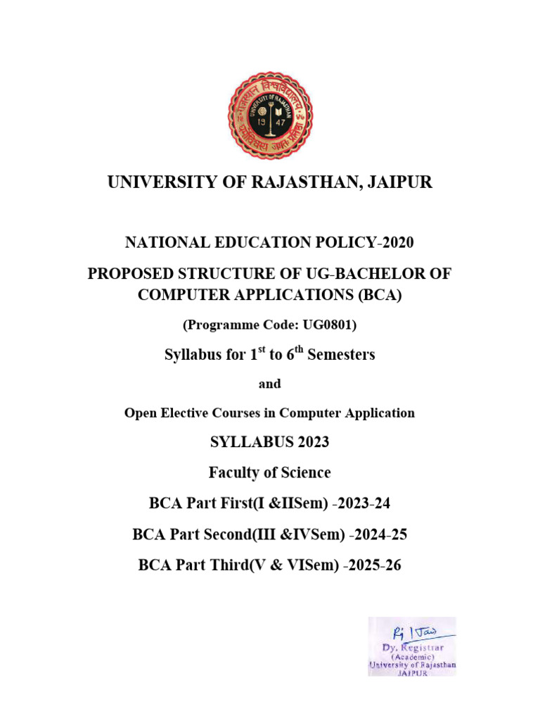 BCA Curriculum Structure 2023-26 | PDF | Html Element | Databases