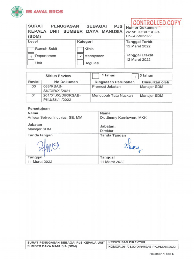 KPS 1 EP 2 -SURAT_PENUGASAN_PJS_KANIT_SDM_-_stamp | PDF