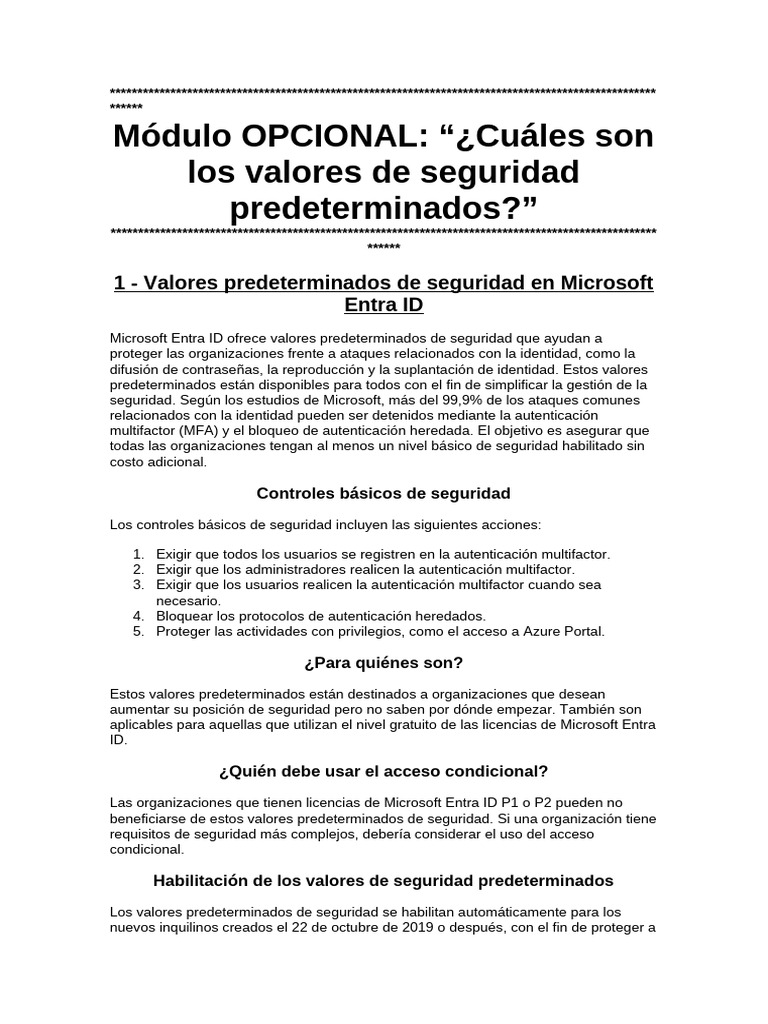 Módulo OPCIONAL 1 | PDF | Autenticación | Microsoft