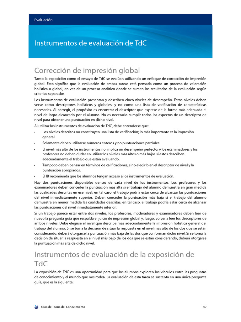 Rubrica Evaluación Ensayo TDC | PDF | Epistemología | Conocimiento