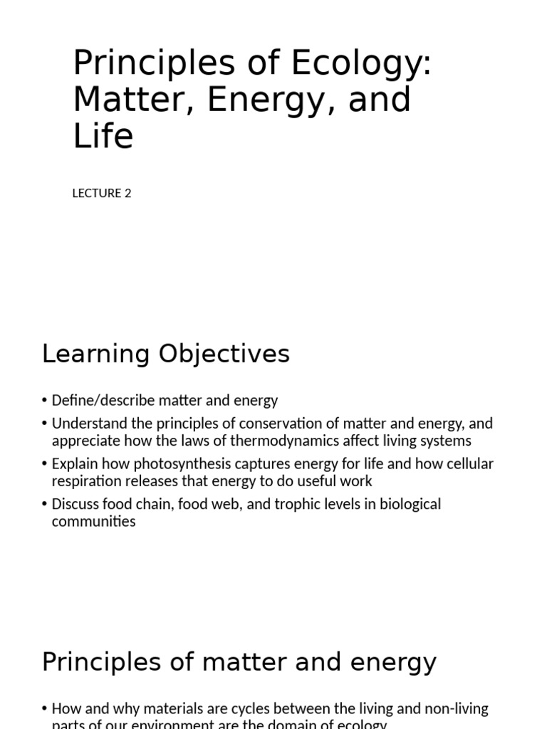 Ecology: Matter, Energy, and Life Principles | PDF | Food Web | Heat