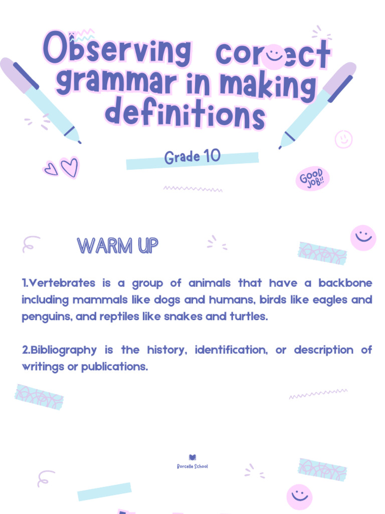 Pink and Blue Cute Colorful Grammar Games Presentation PDF | PDF ...
