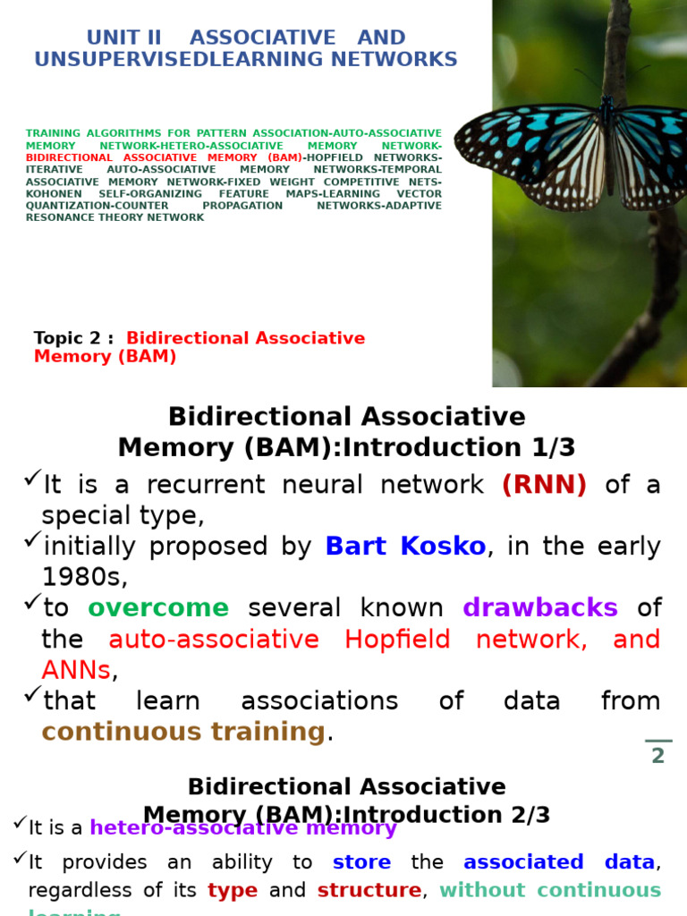 Topic 2 Bidirectional Associative Memory Bam Pdf Matrix Mathematics Memory