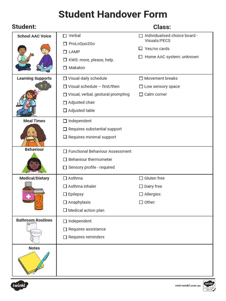 SEN Home-School Communication Form | PDF