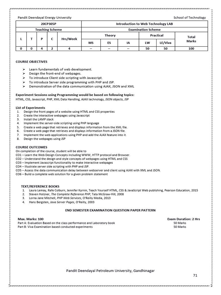 Web Technology Practical Syllabus | PDF | World Wide Web | Internet & Web