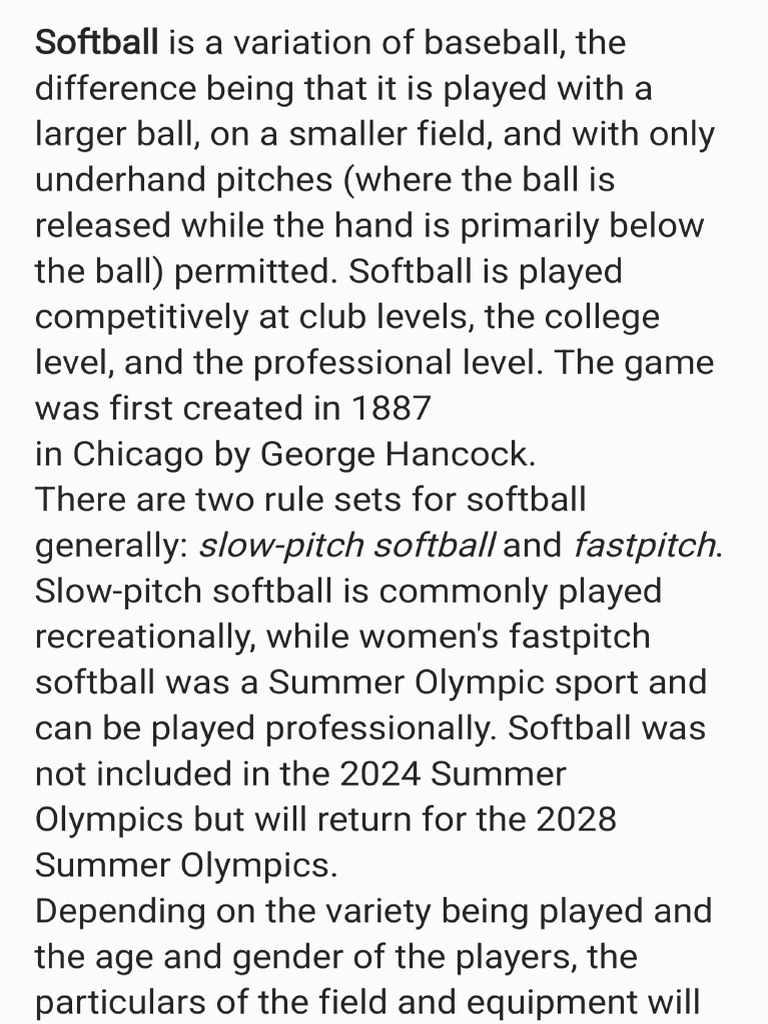 Softball | PDF