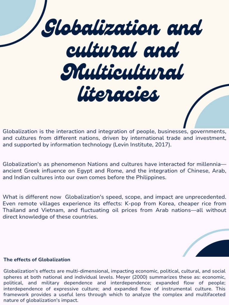 Globalization and Cultural and Multicultural Literacies - 20250125 - 105924 - 0000 | PDF ...