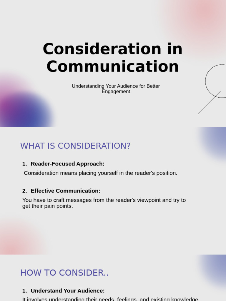 Consideration in Communication | PDF