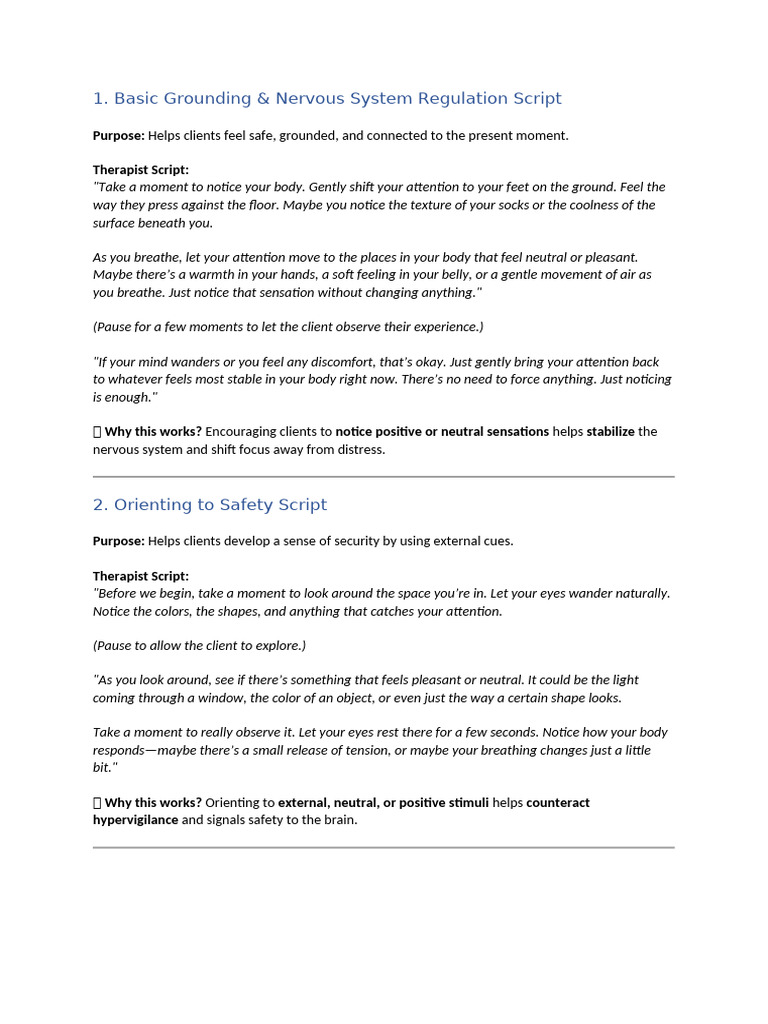 Nervous System Regulation Techniques | PDF | Senses | Attention