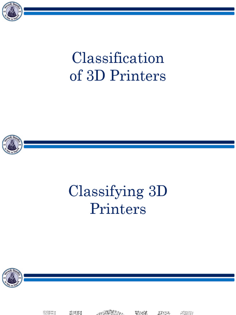 3 Classification of 3D Printers | PDF