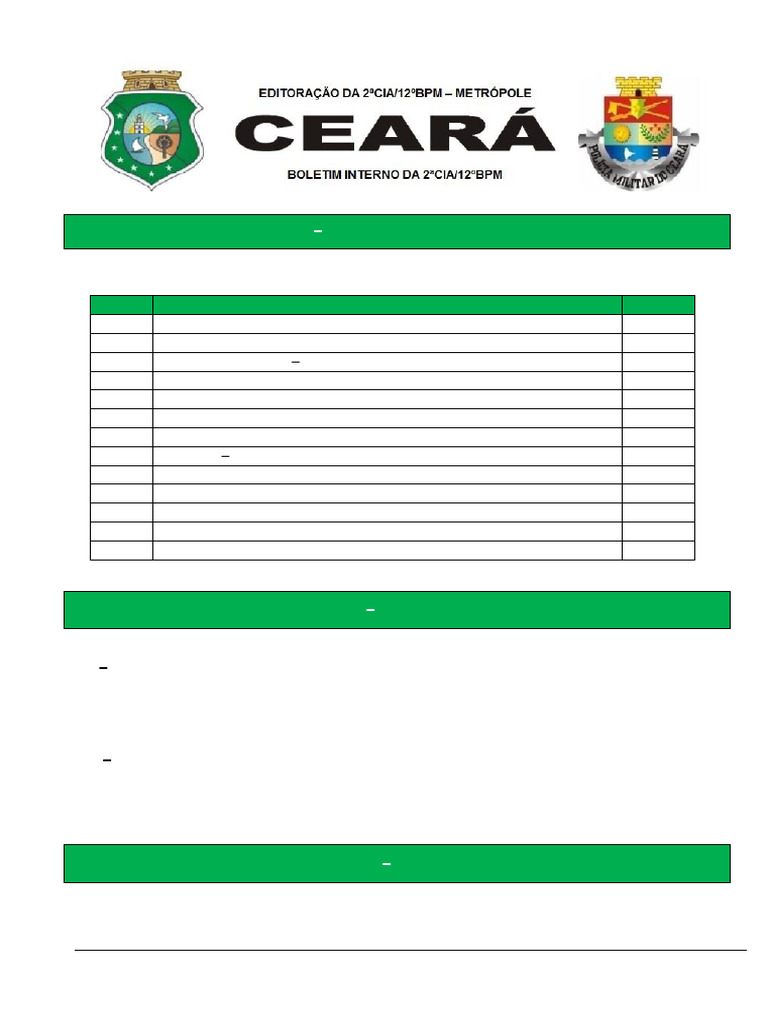 Boletim Interno #011 - 14.03.2025 2 Cia-12ºbpm | PDF | Balística ...