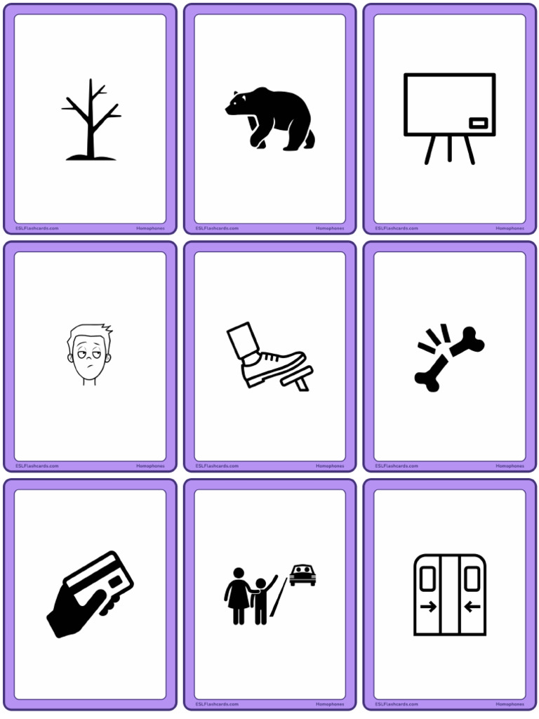 Homophones Small Flashcards | PDF