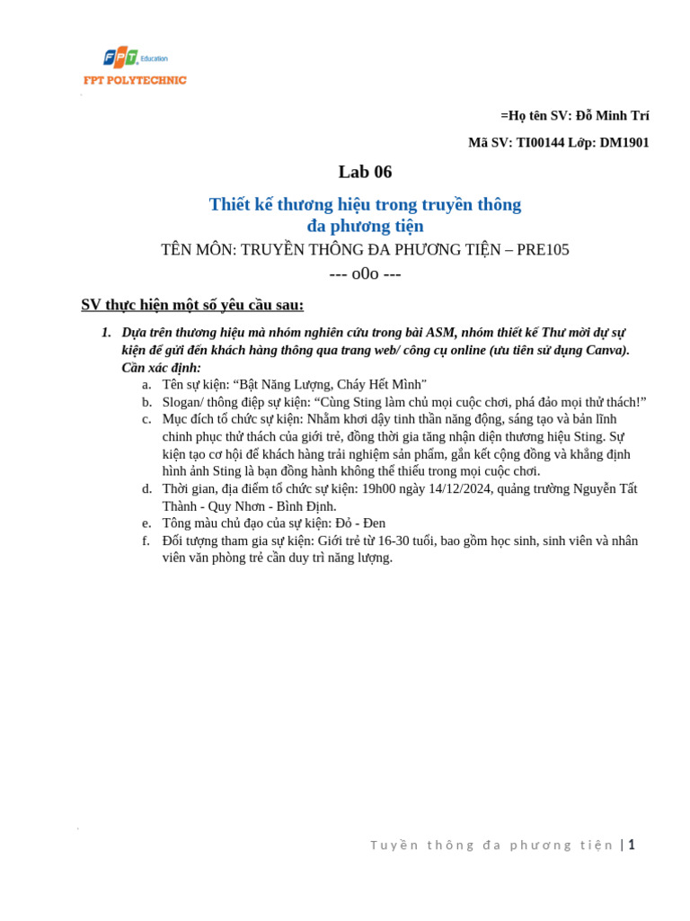 Truyền thông đa phương tiện - LAB06 | PDF