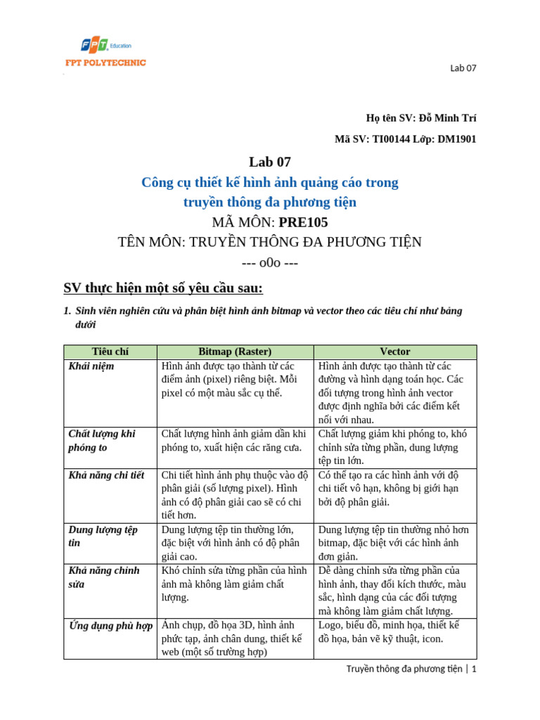 Đ Minh Trí Dm1901 Lab07 | PDF