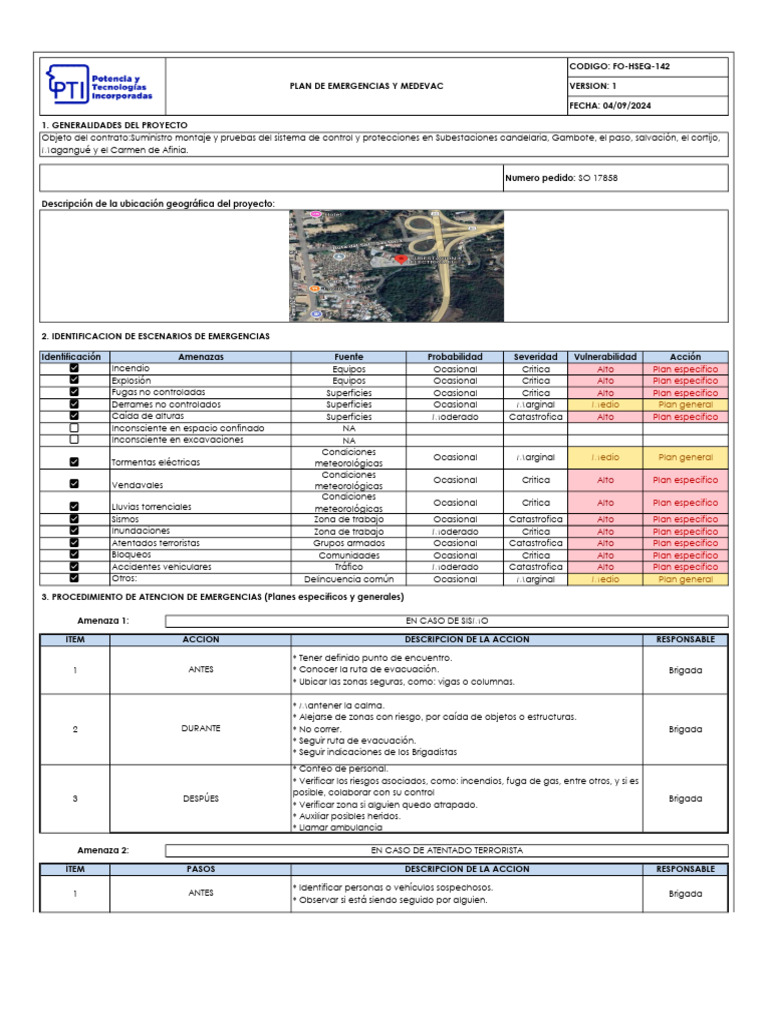 Fo-Hseq-142 - Plan de Emergencia y Medevac Proyectos - V0 Se El Carmen ...