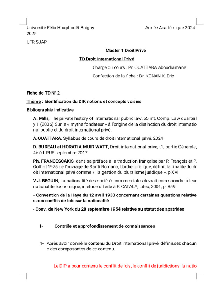 CORRIGE FICHE 2 DIP 2024 2025 - Phoenix | PDF