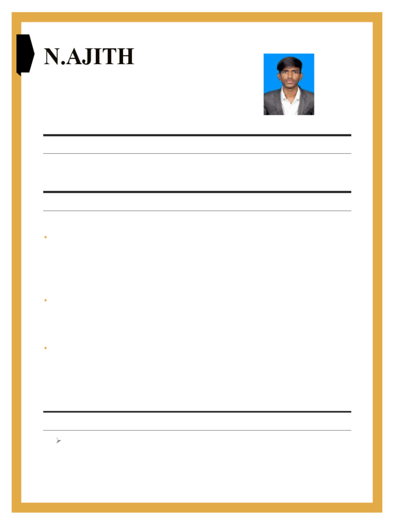 AJITH Resume 1st PG | PDF