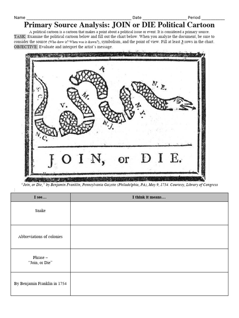 Aidan LaPoint - Join or Die PC Worksheet | PDF