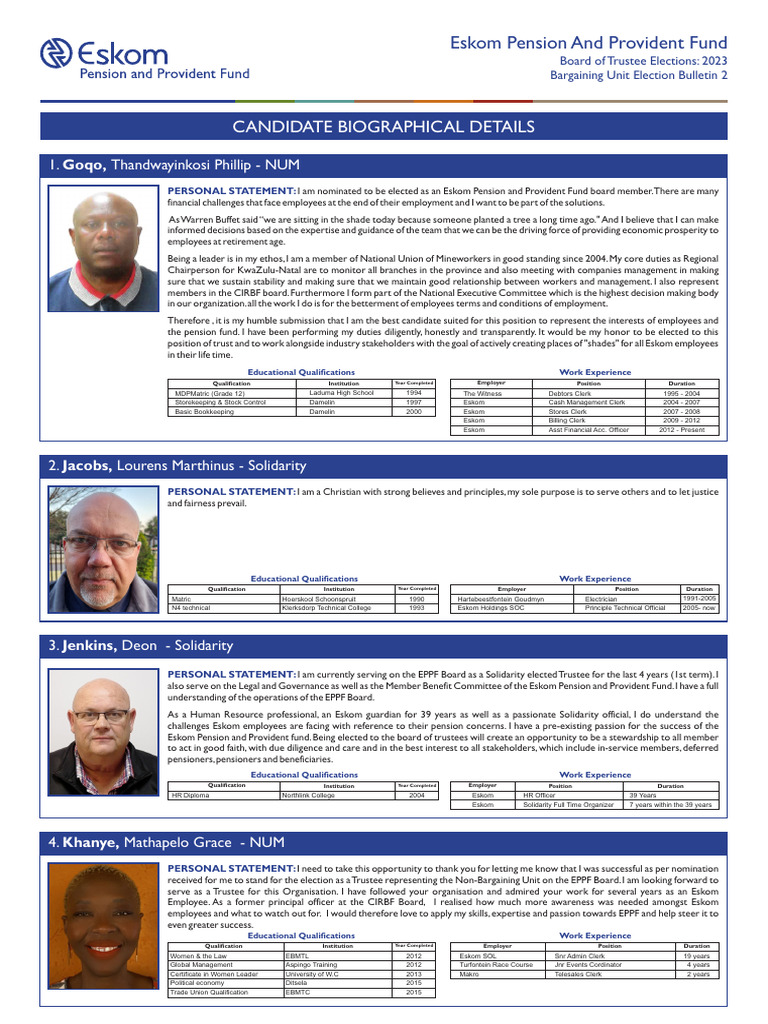 Eskom - Bargaining Unit Final Booklet - 28 Nov | PDF | Pension | Business