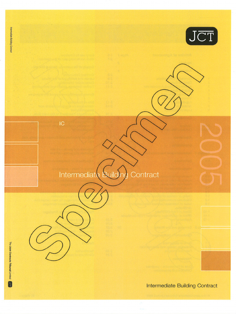 JCT 2005 Intermediate Building Contract | PDF
