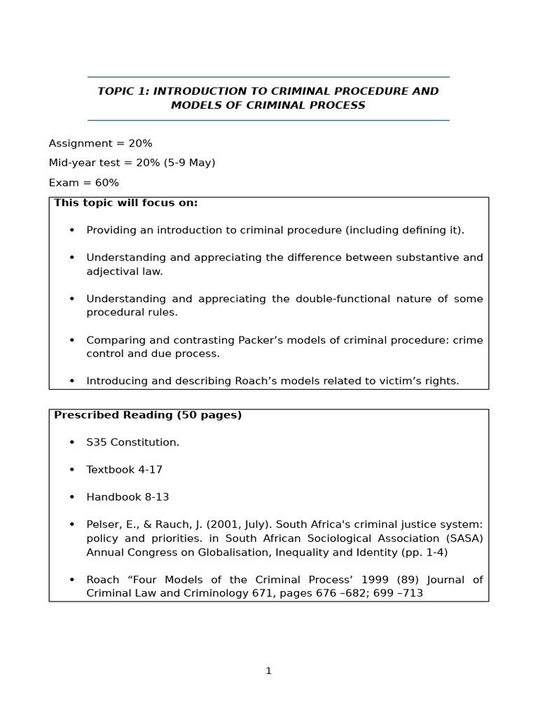 Criminal Procedure Topic 1 | PDF | Crimes | Crime & Violence