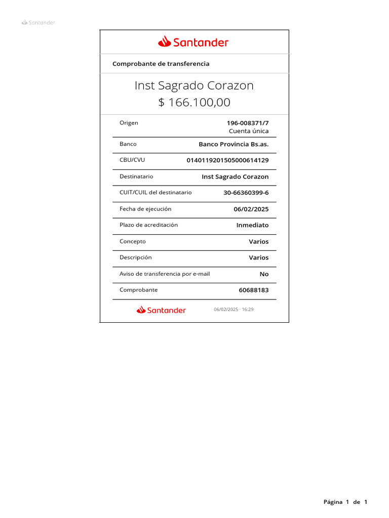 Comprobante de Transferencia | PDF