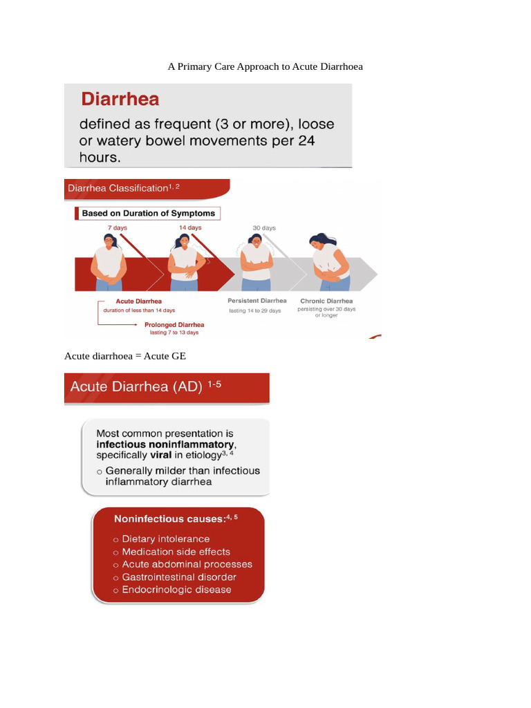 A Primary Care Approach To Acute Diarrhoea | PDF