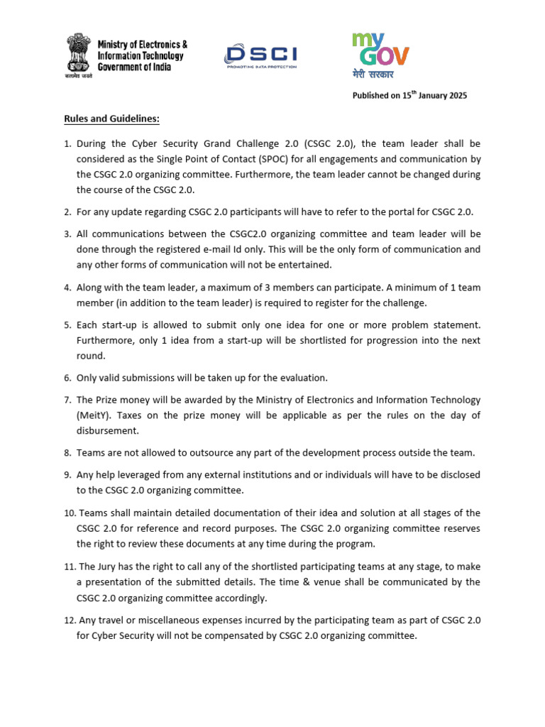 CSGC 2.0 Participation Guidelines | PDF | Government