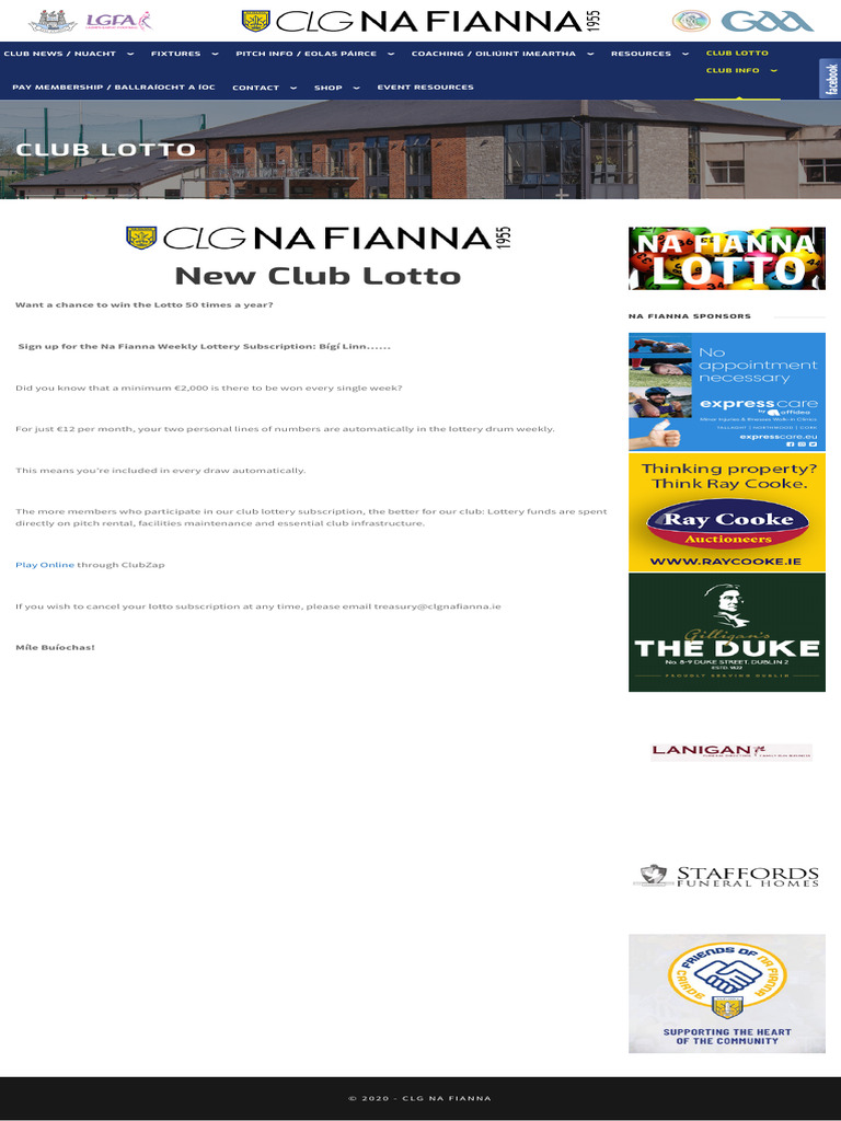 Join Na Fianna Weekly Lotto Now | PDF