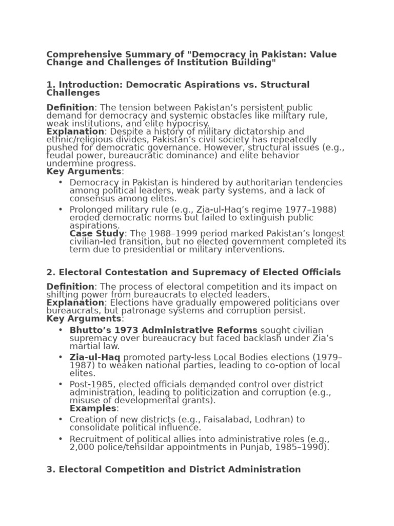 Comprehensive Summary of democracy article | PDF | Democracy ...