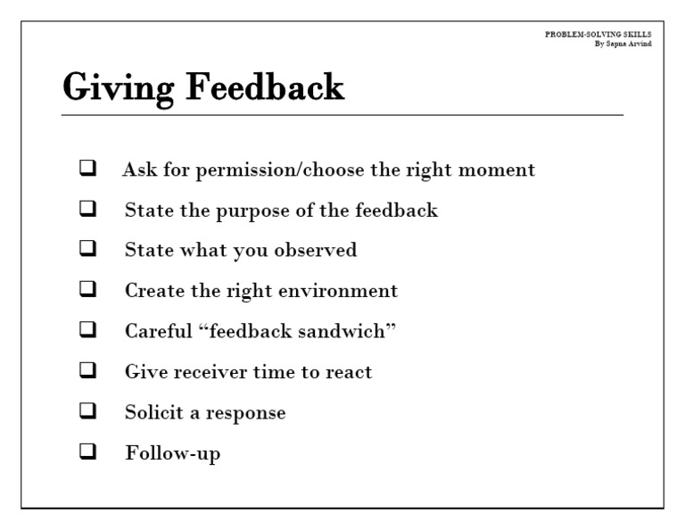 Giving Feedback | PDF