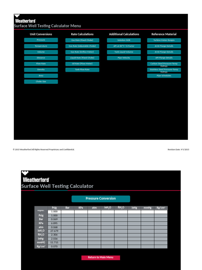 SWT Calculator (Rev A3) - 104712 | PDF | Barrel (Unit) | Pressure