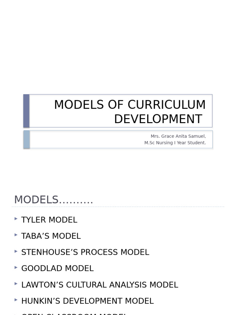 Models of Curriculum Development | PDF
