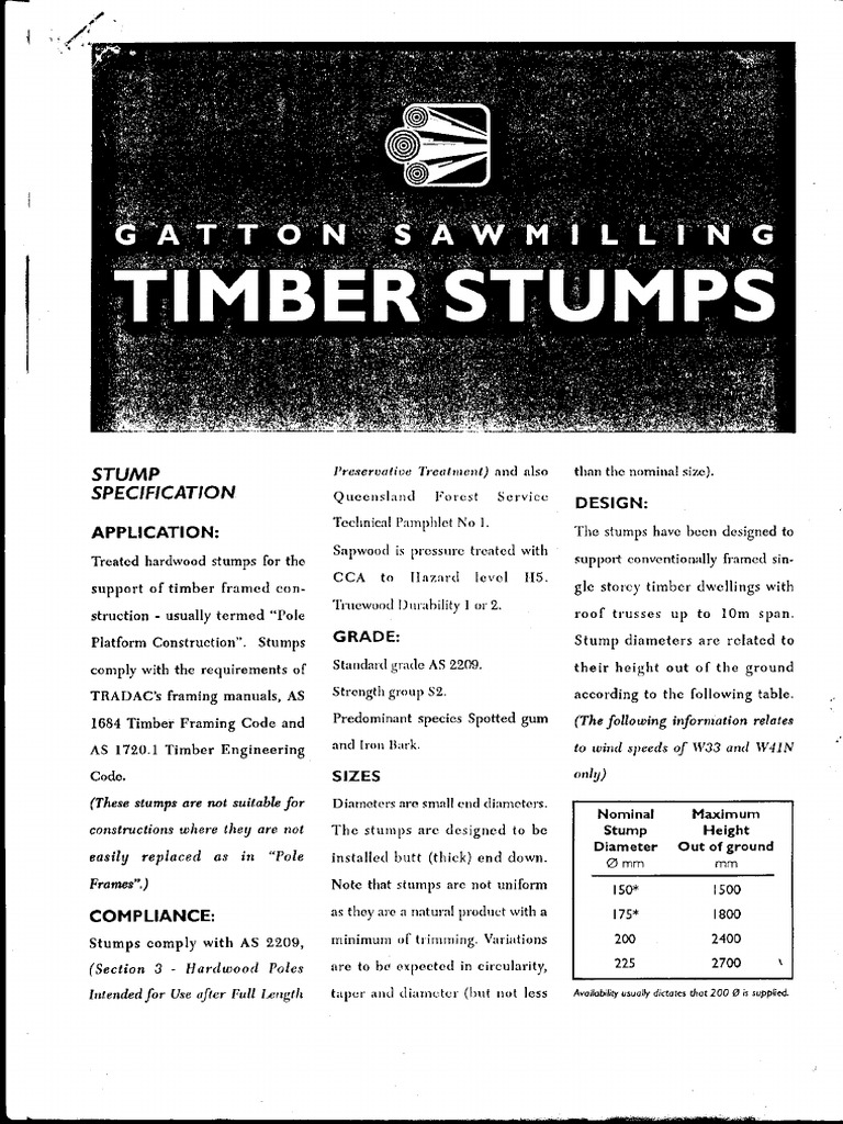 Timber Stump Specification 03 93 | PDF