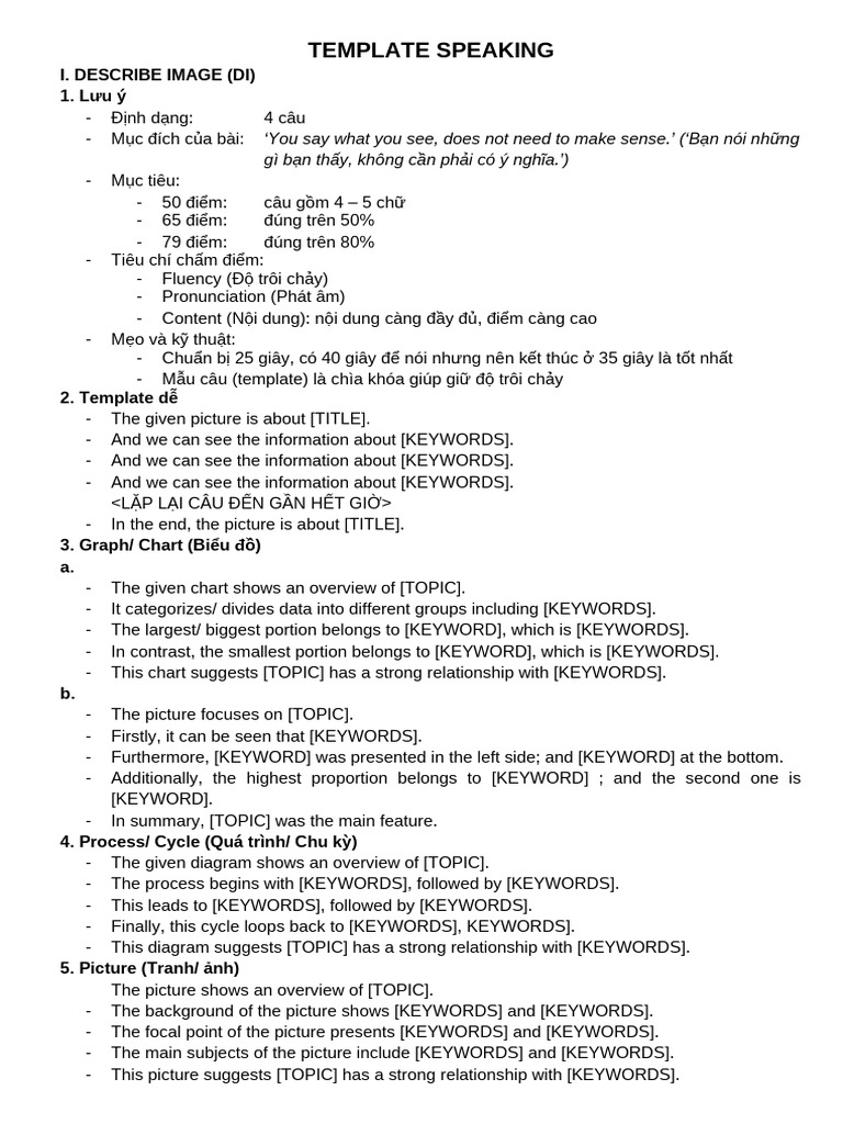 Updated Templates Speaking - DI, RL | PDF