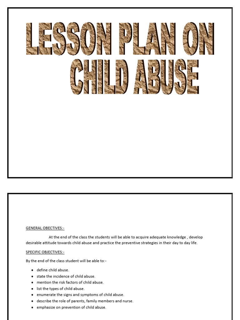 Understanding Child Abuse: A Lesson Plan | PDF | Child Abuse | Family
