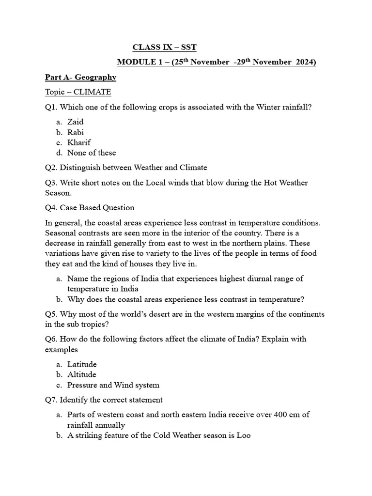 Class IX SST: Climate & Nazism Topics | PDF | Nazi Germany | Adolf Hitler