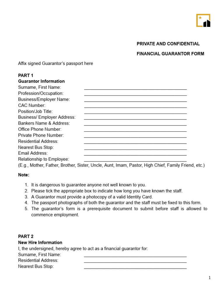 Updated CGCC Guarantor's Form Filled | PDF | Private Law | Common Law