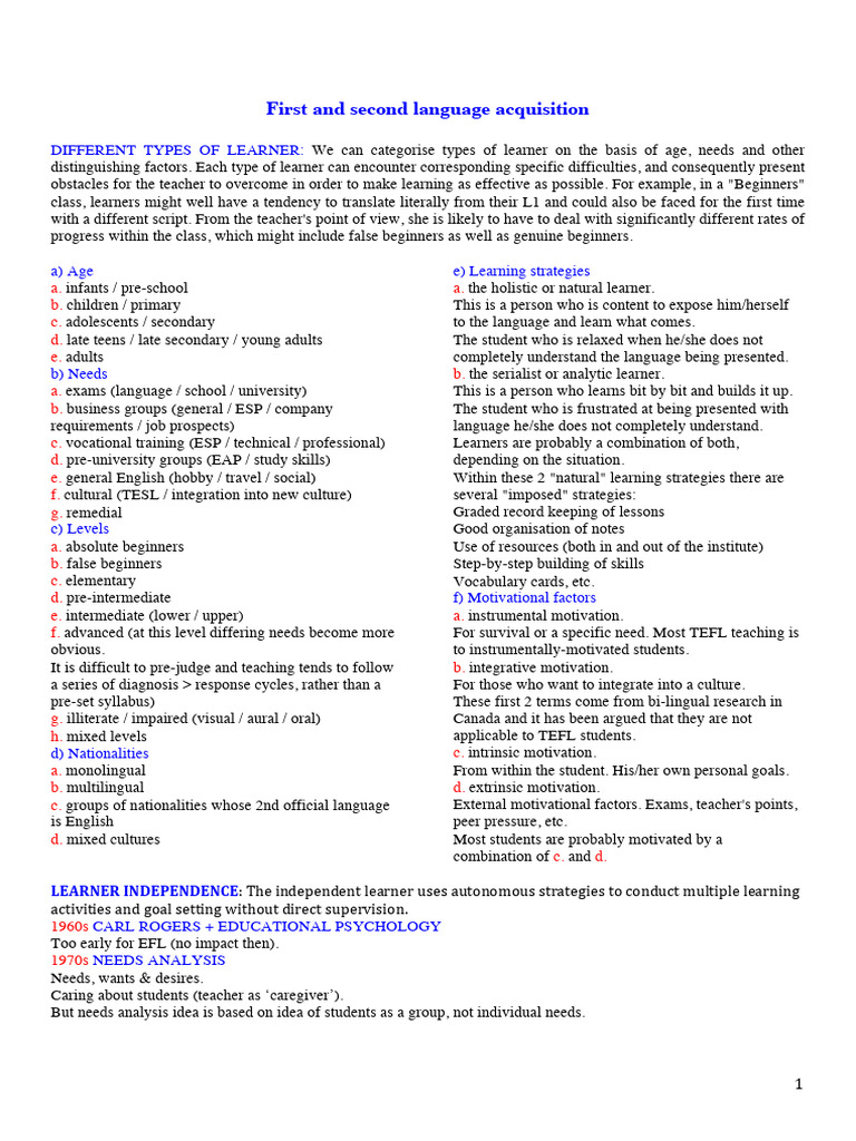 4- First & second language acquisition | PDF | Motivation | Motivational