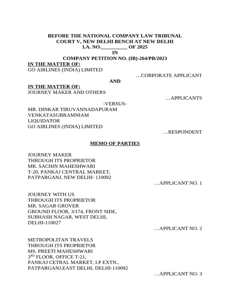Memo of Parties Group 1 | PDF