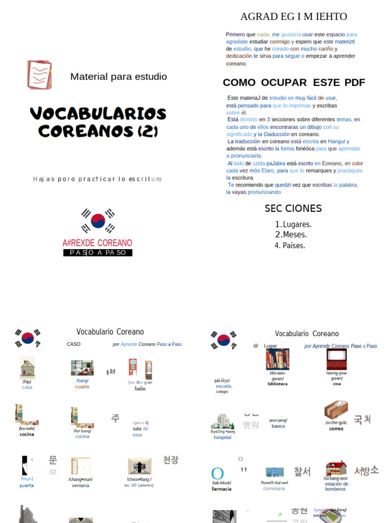Vocabularios Coreanos PDF | PDF | este de Asia | Idiomas
